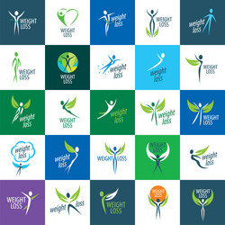 Colorful weight loss infographics Royalty Free Vector Image