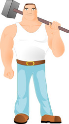 Big man presenting Royalty Free Vector Image - VectorStock