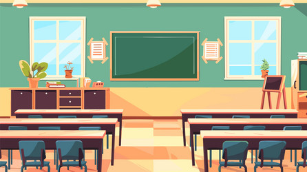Cartoon Empty School Classroom Royalty Free Vector Image