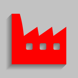 Factory sign red icon inside Royalty Free Vector Image