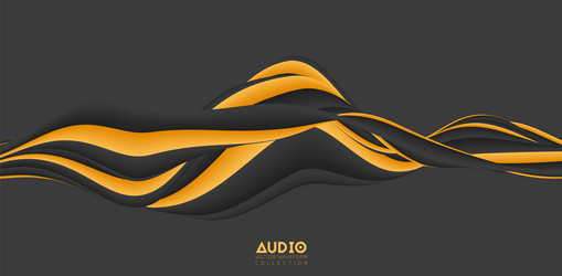 Sound wave visualiztion 3d solid waveform voice Vector Image