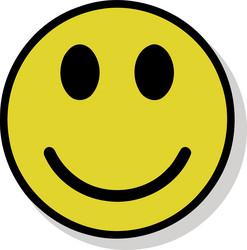 Yellow face icon smiling happy Royalty Free Vector Image