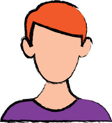 Young man character front view portrait Royalty Free Vector