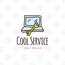 Computer service logo icon Royalty Free Vector Image