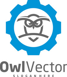 Owl gear logo template creative design Royalty Free Vector