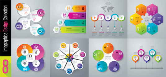 Timeline infographics design with 7 options Vector Image