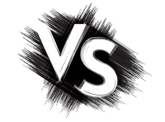 Versus sign surrounded by flames black and white Vector Image