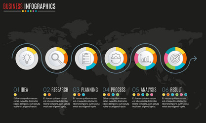 6 steps infographic design template for diagram Vector Image