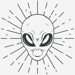 Alien face icon set humanoid head Royalty Free Vector Image