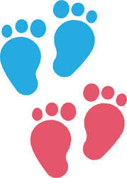 Seamless pattern of baby feet icons Royalty Free Vector