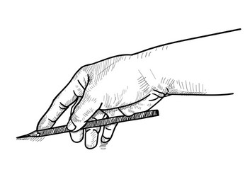 Drawing hand holding pencil to sketch Royalty Free Vector