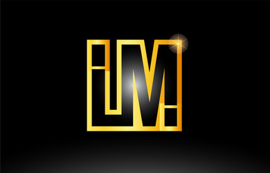 Gold alphabet letter lm l m logo combination icon Vector Image