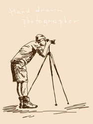 Hand drawn photographer Royalty Free Vector Image
