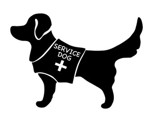 Guide dog with long handle in cartoon style Vector Image
