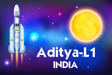 Aditya the solar mission that will be launched Vector Image