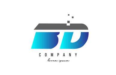 Bd b d alphabet letter logo combination in red Vector Image