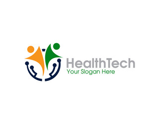 Smart health logo designs for medical service Vector Image