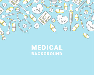 Blue medicine background with traditional medicine