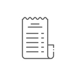 Paper check receipt filled color icon outline Vector Image