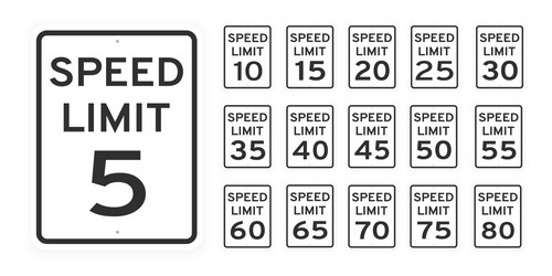 Speed limit 45 round road traffic icon sign flat Vector Image