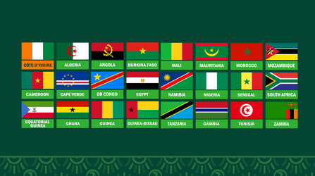 African flags nations 2023 groups teams countries Vector Image