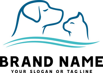 Creative logo design dog and cat template Vector Image