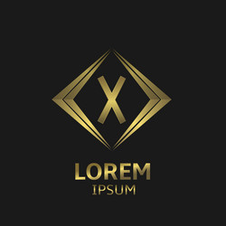 Golden crown logo abstract design Royalty Free Vector Image