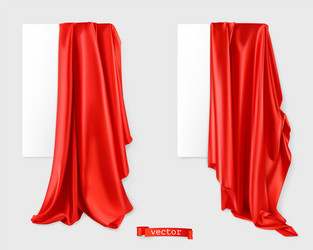 Red curtain 3d realistic set Royalty Free Vector Image