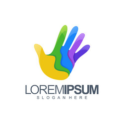 Awesome hand logo design ready to use Royalty Free Vector