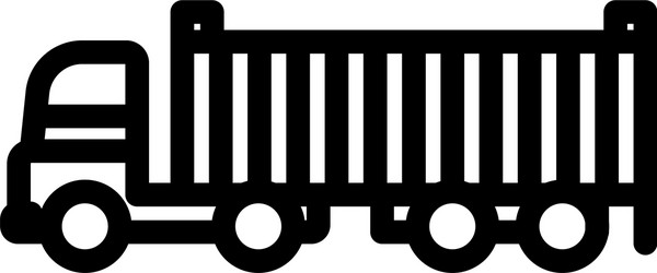 Truck container shipping cargo outline Royalty Free Vector