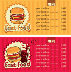 Fast food ingredients for hamburger cheeseburger Vector Image