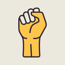 Punch raised up clenched fist isolated icon Vector Image