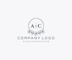 Initial ac letters botanical feminine logo Vector Image