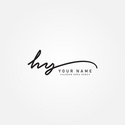 Simple signature logo for alphabet hy Royalty Free Vector