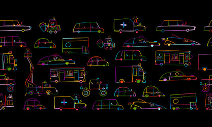 Traffic jam cars on road seamless pattern Vector Image