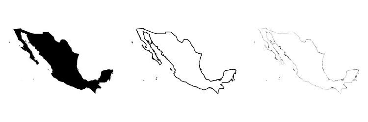 Mexico country map silhouette Royalty Free Vector Image