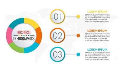3 steps infographic design template for diagram Vector Image