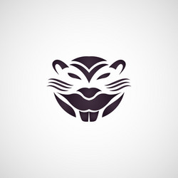 Beaver angry muzzle head flat Royalty Free Vector Image