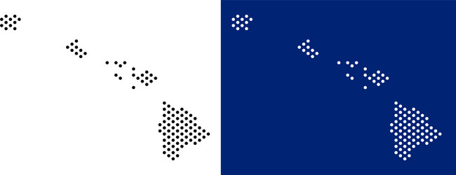 Pixel havaii islands map abstractions Royalty Free Vector