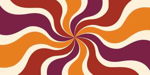Groovy 70sbackground with twisted sunburst Vector Image