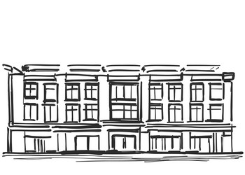 College Building Drawing
