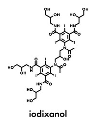 Iohexol contrast agent molecule used in coronary Vector Image