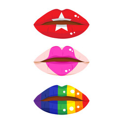 Rainbow lips Royalty Free Vector Image - VectorStock