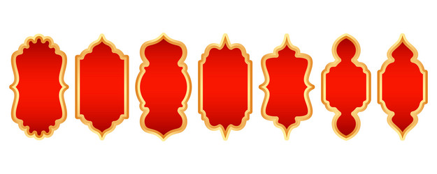 Ramadan golden frame islamic window shape arabic Vector Image