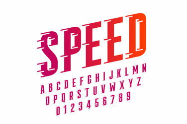 Speed style font design Royalty Free Vector Image