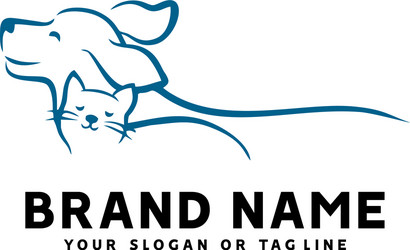 Creative logo design dog and cat template Vector Image