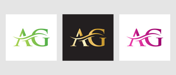 Initial monogram letter ag logo design ag Vector Image