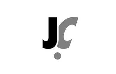 Jc black and white combination alphabet bold Vector Image
