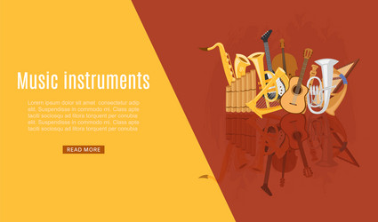 Music retro instruments shop vintage poster Vector Image