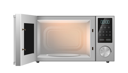 Realistic microwave modern kitchen appliance Vector Image
